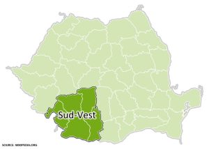Harta Sud-Vest Oltenia – Regiune de dezvoltare - Harta României